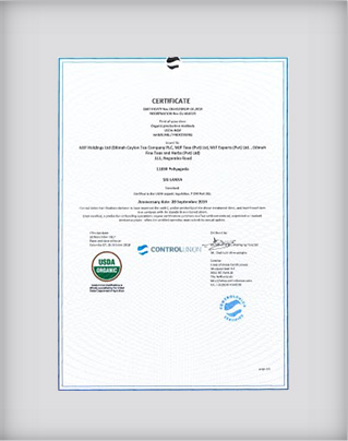 MJF Exports - Quality Certifications - Superior Quality Tea